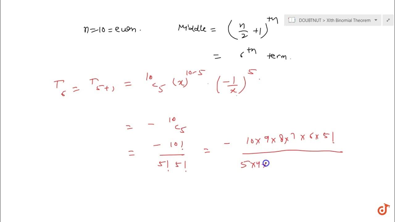 Find The Middle Term In The Expansion Of x 1 x 10 YouTube find-the-middle-term-in-the-expansion-of-x-1-x-10-youtube