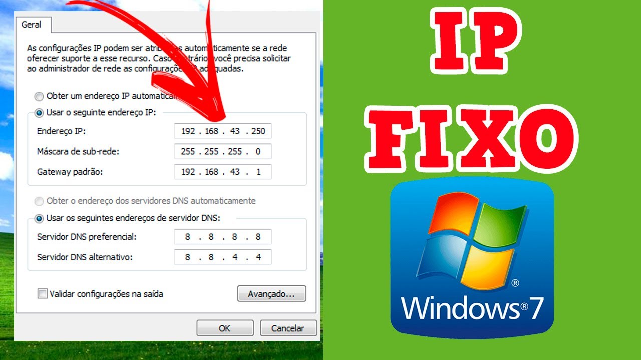 IP Fixo Windows 7, Como Colocar? - YouTube