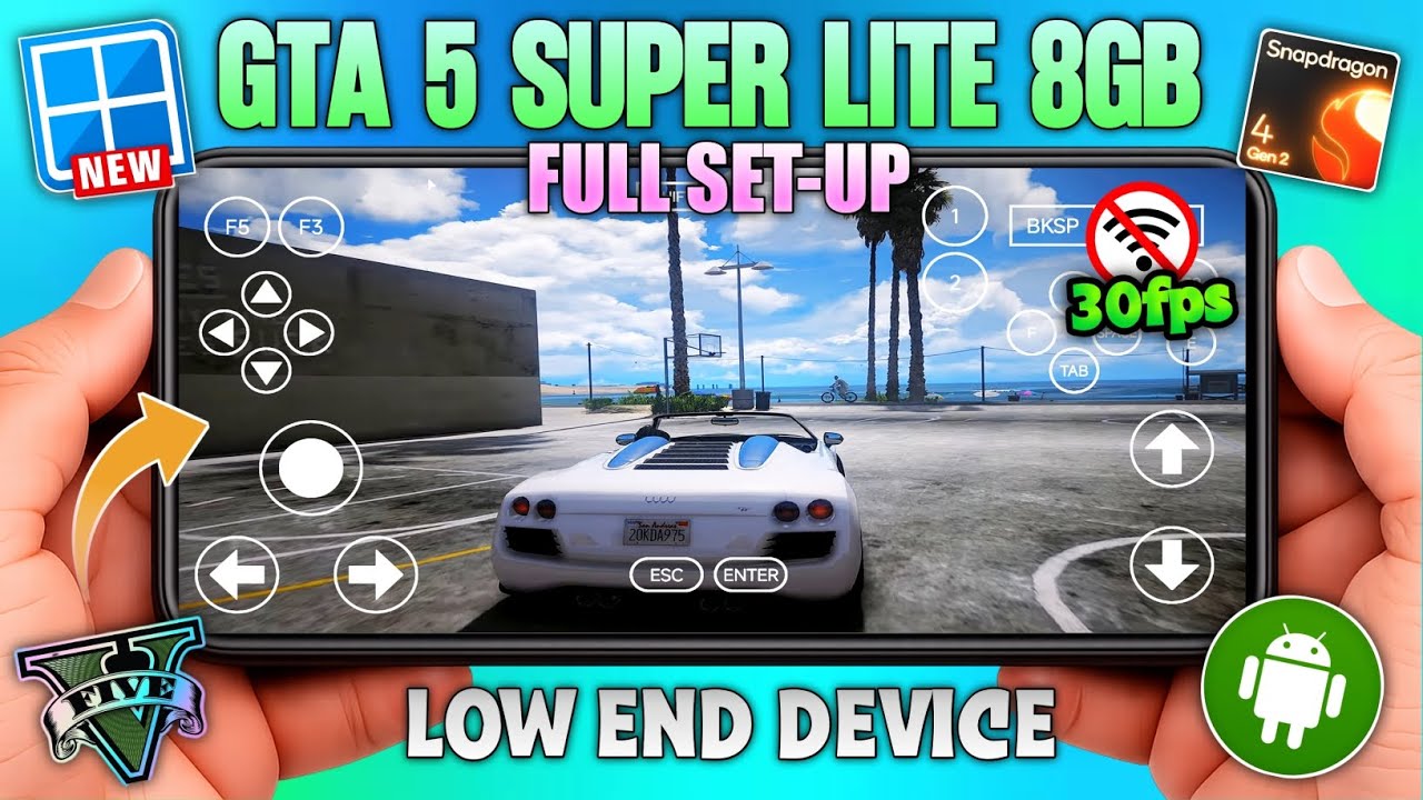 GTA 5 LITE 8GB📲 FULL SETUP ON ANDROID LOW END DEVICE🚀 | USING WINLATOR ...