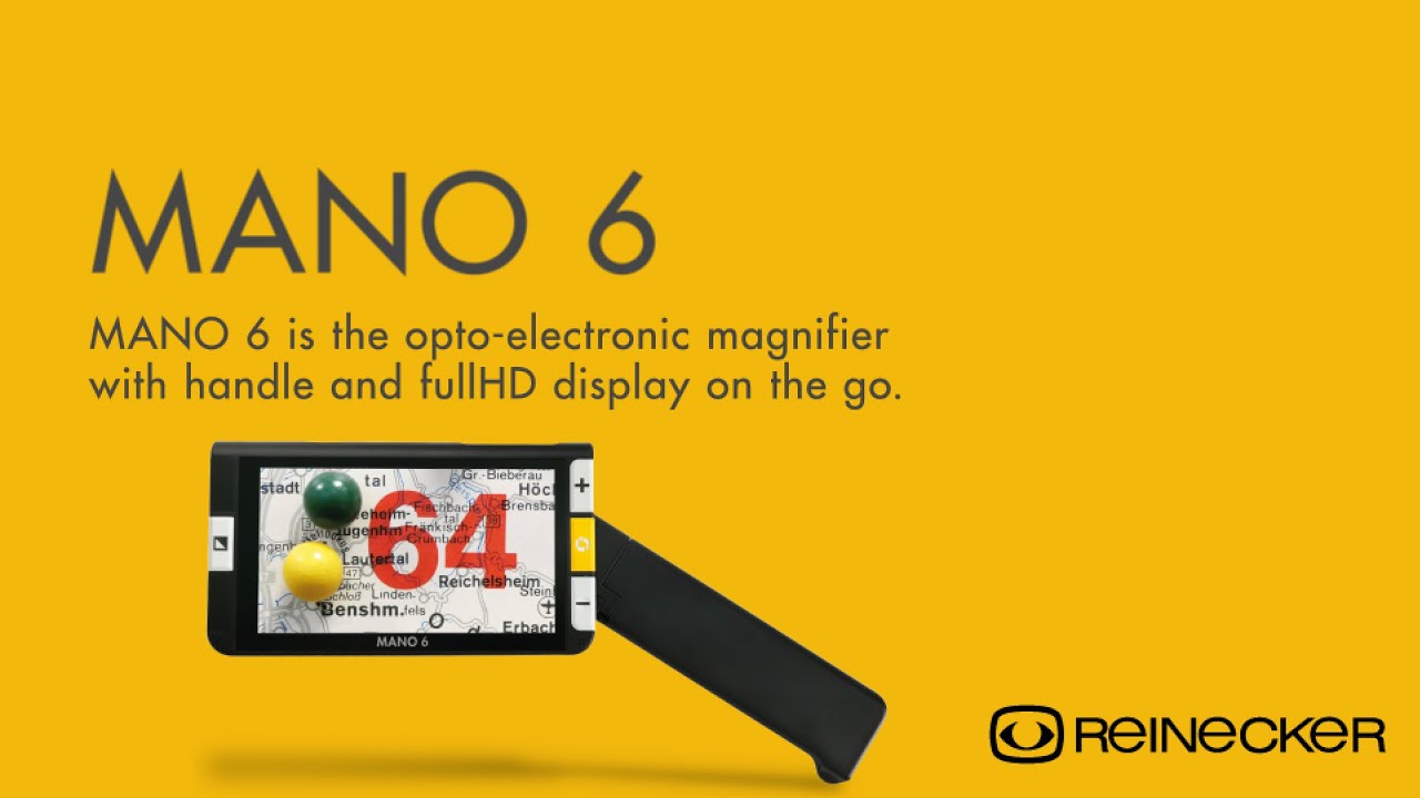 Mano 6 is the opto-electronic magnifier with handle and fullHD display ...