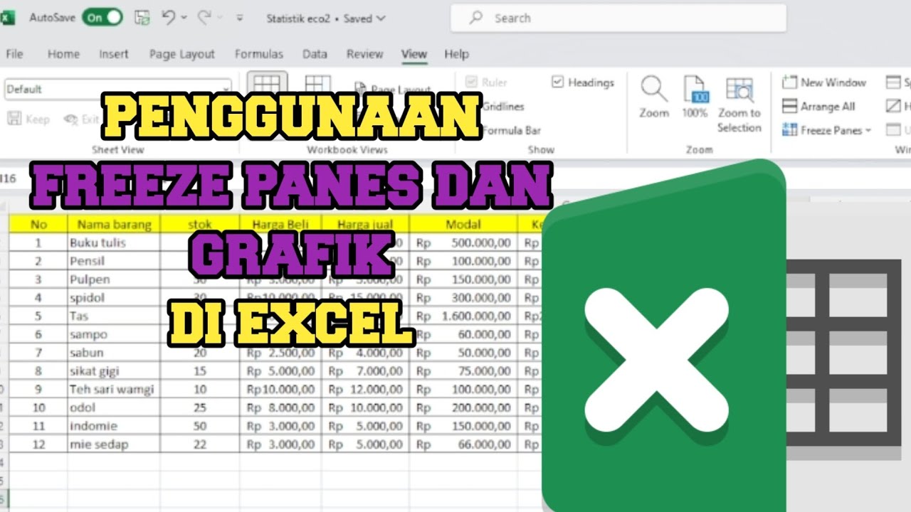 CARA PENGGUNAAN FREEZE PANES DAN GRAFIK DALAM FITUR EXCEL || FEBRIANDIKA PRATAMA || B1C123081 ...