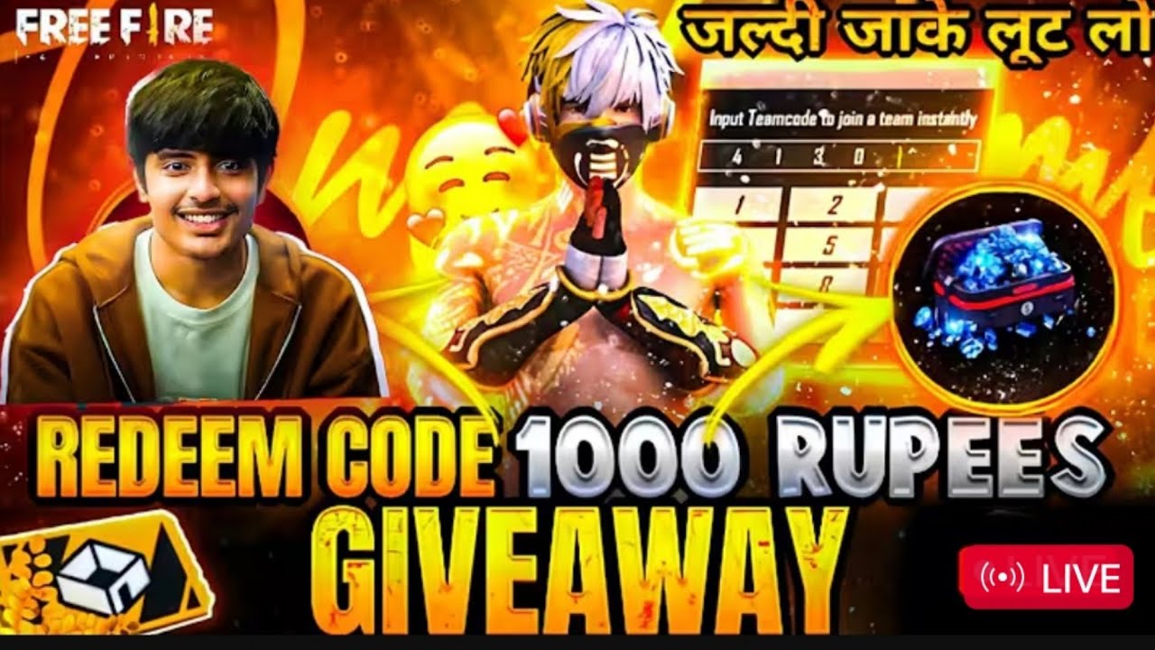 Redeem Code 1000 Rupess🫨 #shorts #freefire #deathmanffx #6k - YouTube