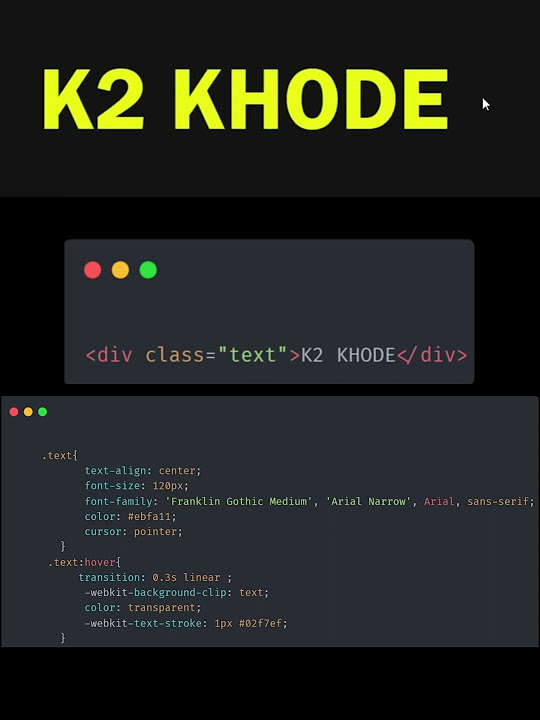 Text Stroke Hover Effect Css Textanimation Javascript Css3 K2khode735 Youtube