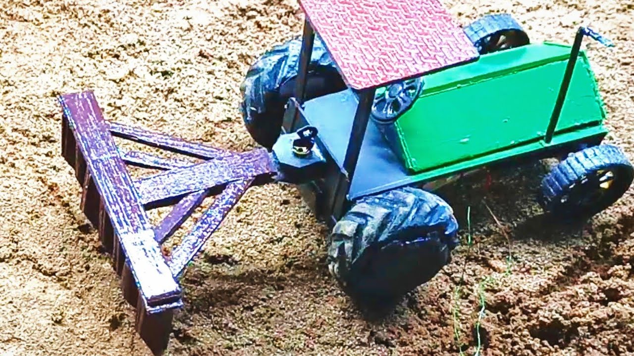 DIY how to make tractor to ditch land || science project || tractor ...