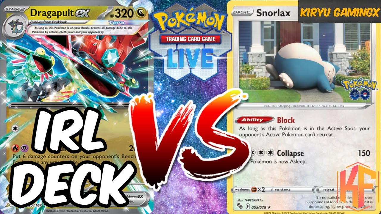 Pokemon TCG Live - IRL Dragapult EX Vs Snorlax Control - YouTube