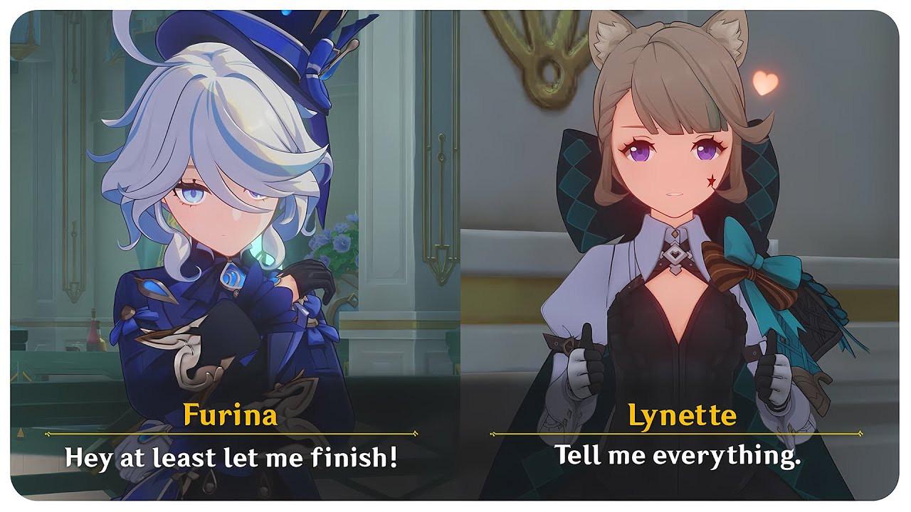Furina Compliments Lynette (Cutscene) Lynette Hangout Event | Genshin ...