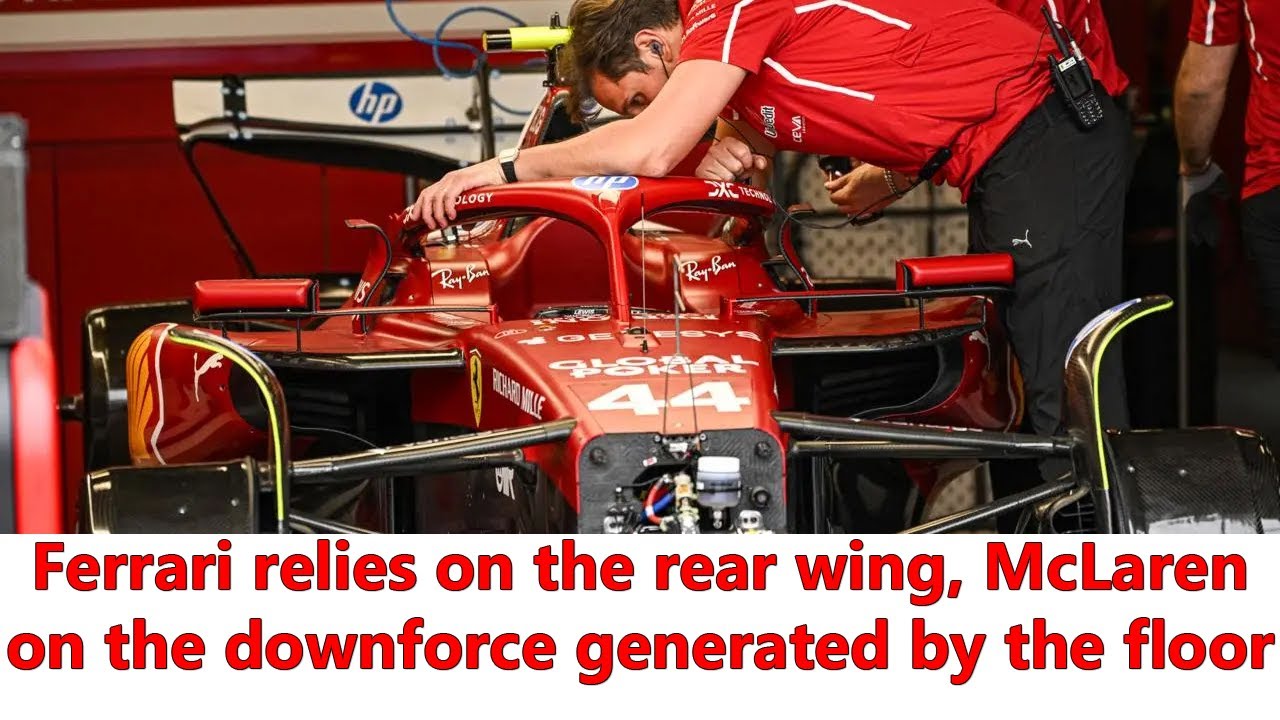 F1, Ferrari vs McLaren downforce comparison: more loaded rear wing for ...