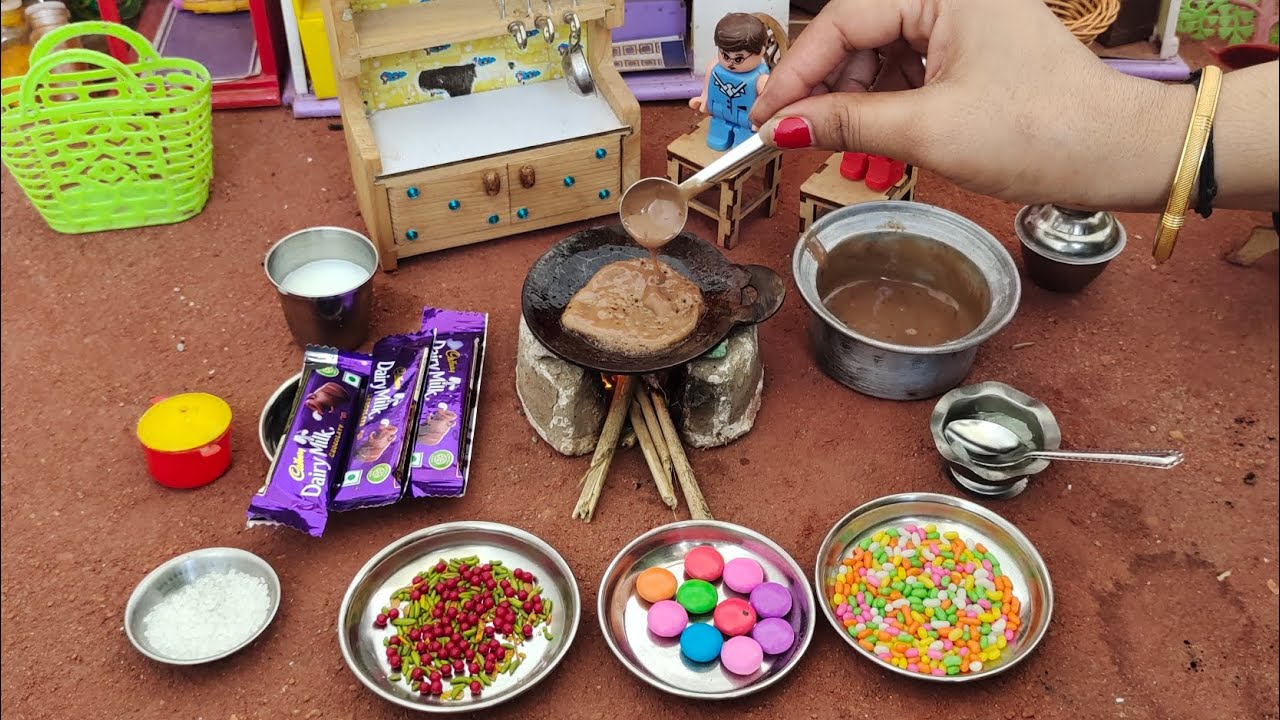 Miniature Chocolate Dosa Recipe | Mini Cooking | Dairy Milk Chocolate ...