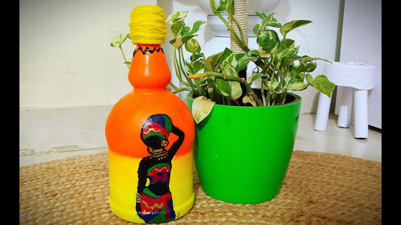 African women girl on bottle.Bottle Art from SrideviArt. - YouTube