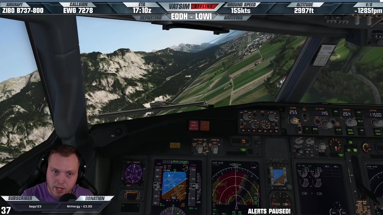 [XP11] Circling Visual Approach at Innsbruck! | Eurowings ZIBO B737 at ...