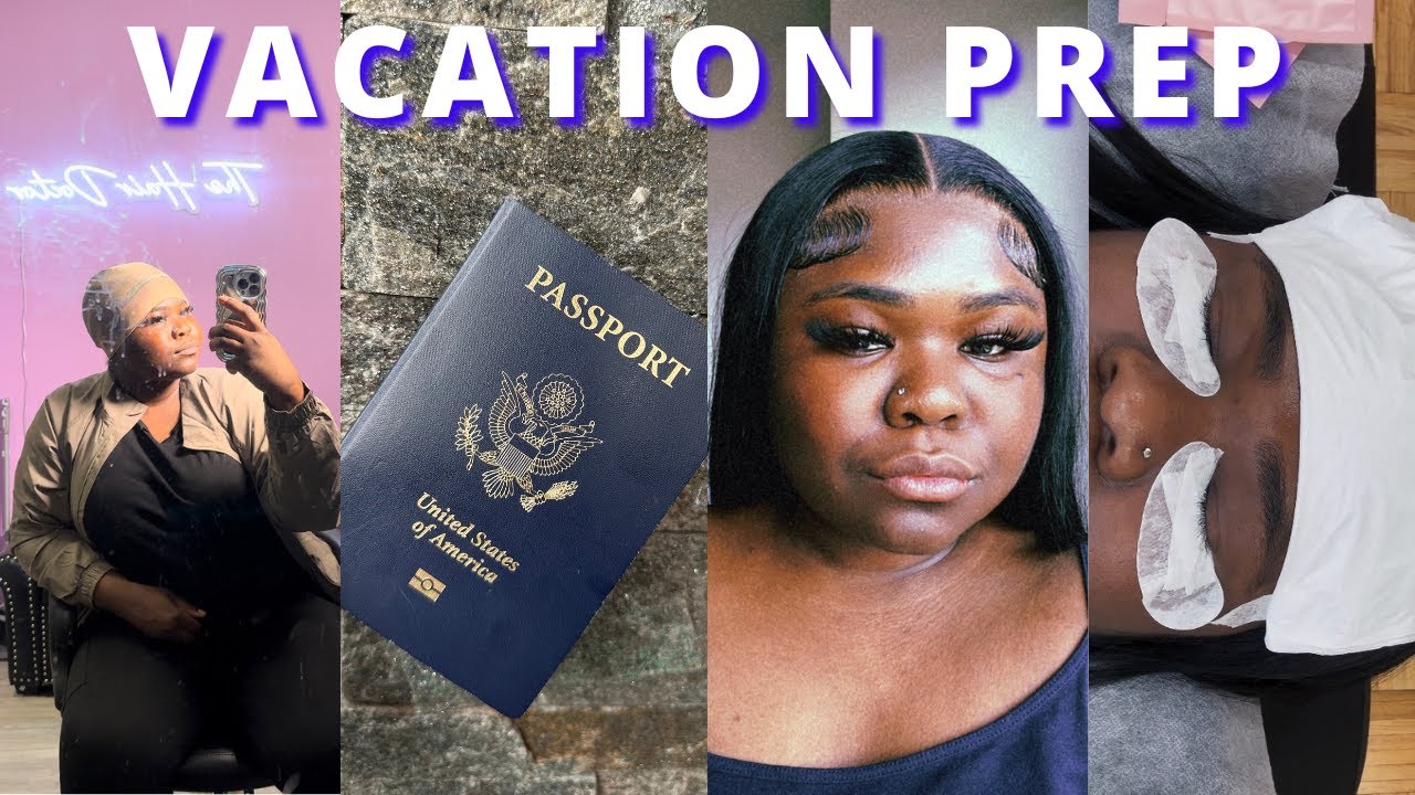 VACATION PREP VLOG | Wig Install , Eyebrows , Eyelashes , Pack With Me ...