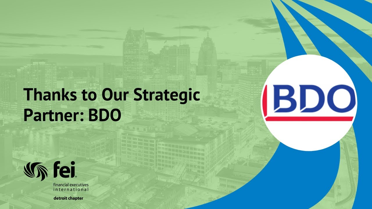 Thanks to Our Strategic Partner: BDO - FEI Detroit - YouTube
