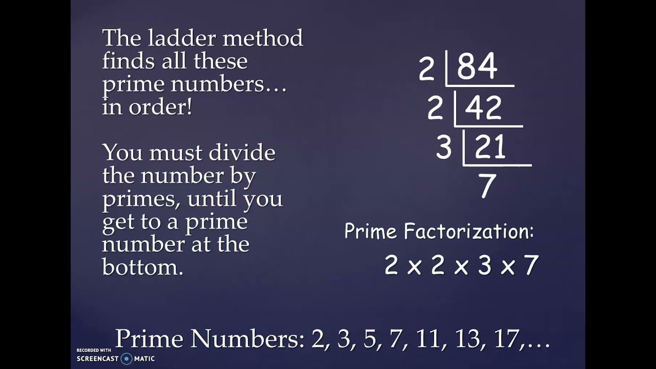 Ladder Method To Find Prime Factorization YouTube Ladder Method To Find Prime Factorization YouTube