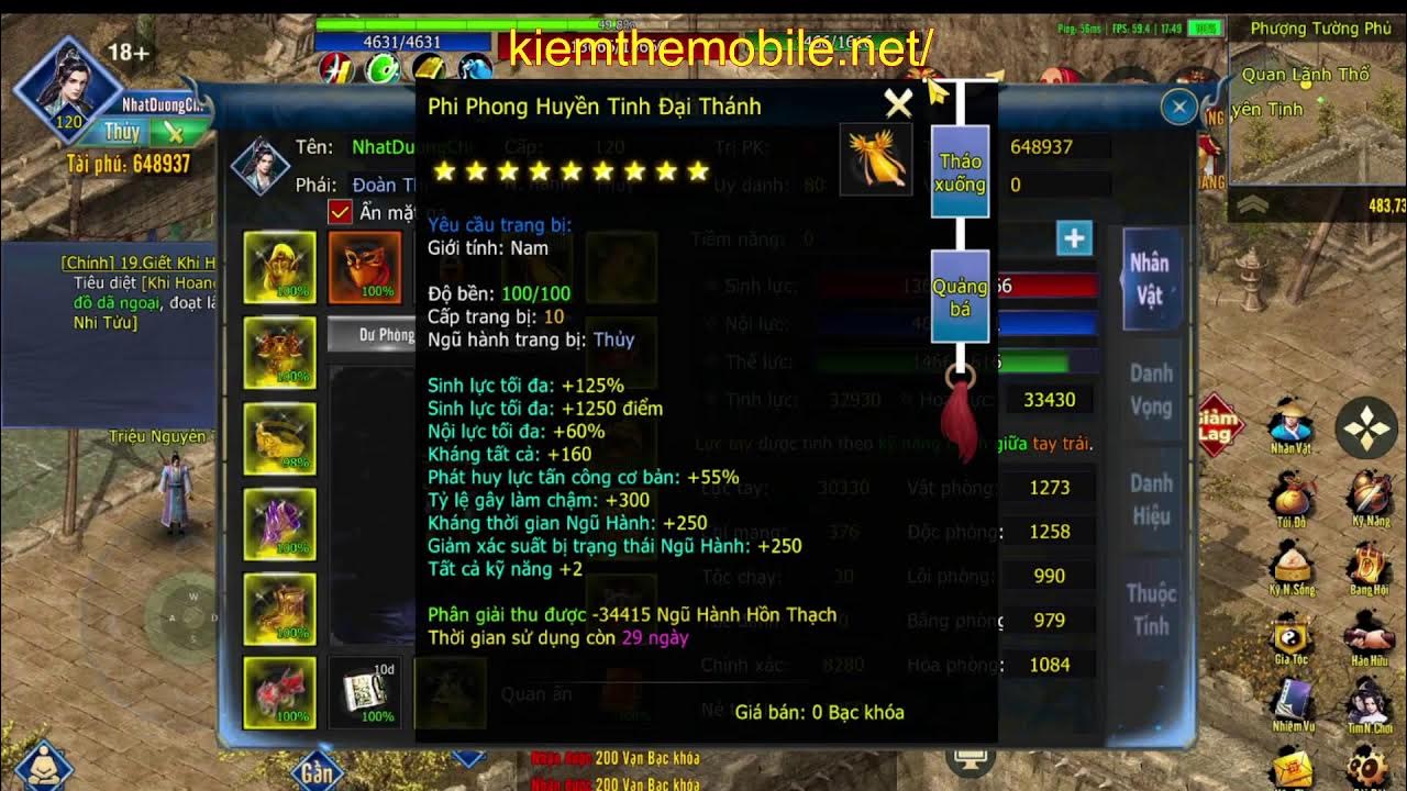 Kiếm thế mobile, CƯỜNG HÓA TRANG BỊ UP FF11 ĐẠI THÁNH,PK TỐNG KIM 9-5 - YouTube