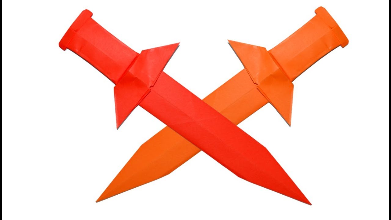 como hacer una espada de papel - origami - YouTube