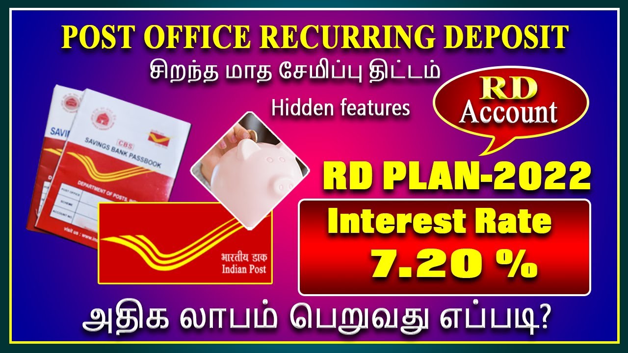 Post office Recurring Deposit Scheme interest rate 7.2% in 2022. RD A/C ...