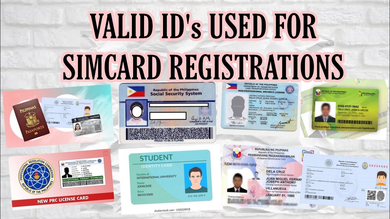 ID's USED FOR SIM CARD REGISTRATION | MGA ID NA GAGAMITIN PARA SA SIM ...
