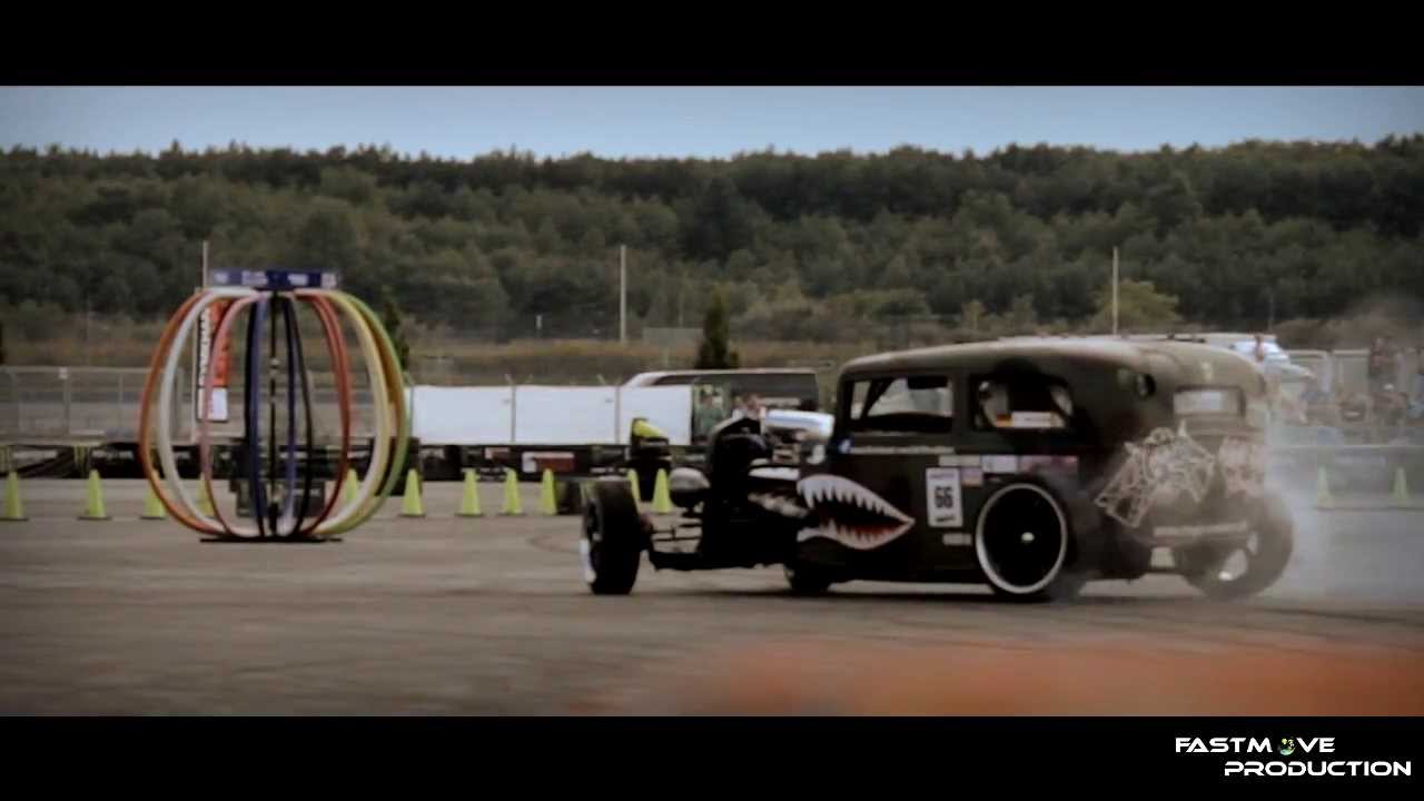 The FLAMETHROWER RAT ROD Epic Drift Show - Gymkhana - very loud - YouTube