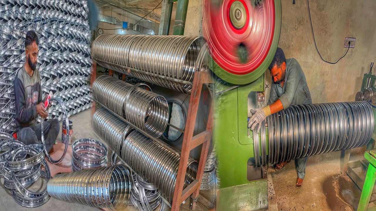 Modern Process of Making Motorcycle Wheel Rim Manufacturing Mass ...