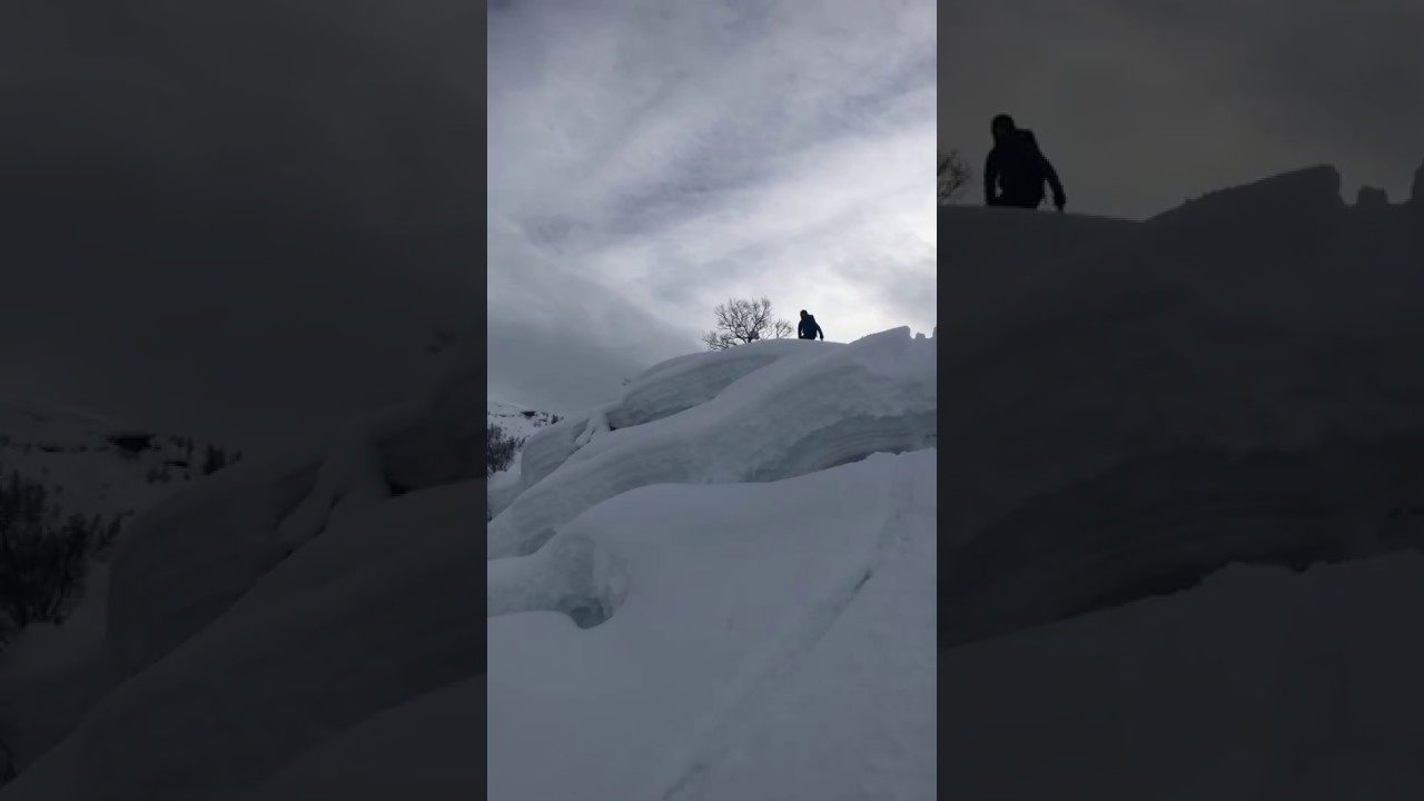 Skiing Pillows 10 meter drop - YouTube