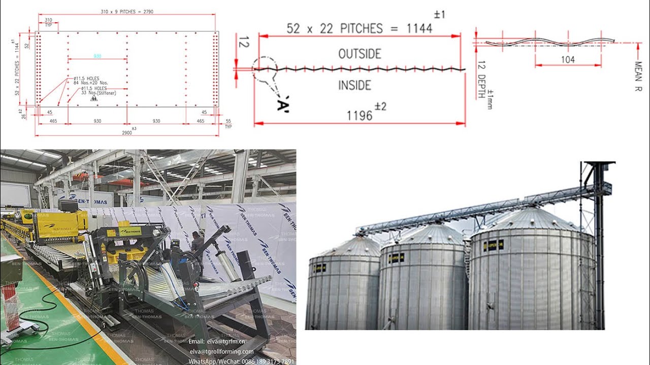 New design silo cold roll forming machine / silo grain storage panel ...