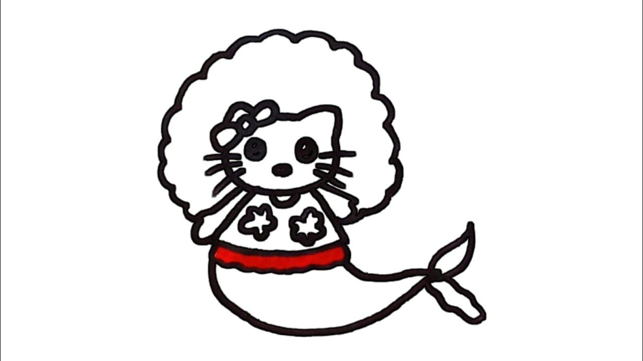 hello kitty mermaid drawing"painting colouring for kids toddlers-kids ...