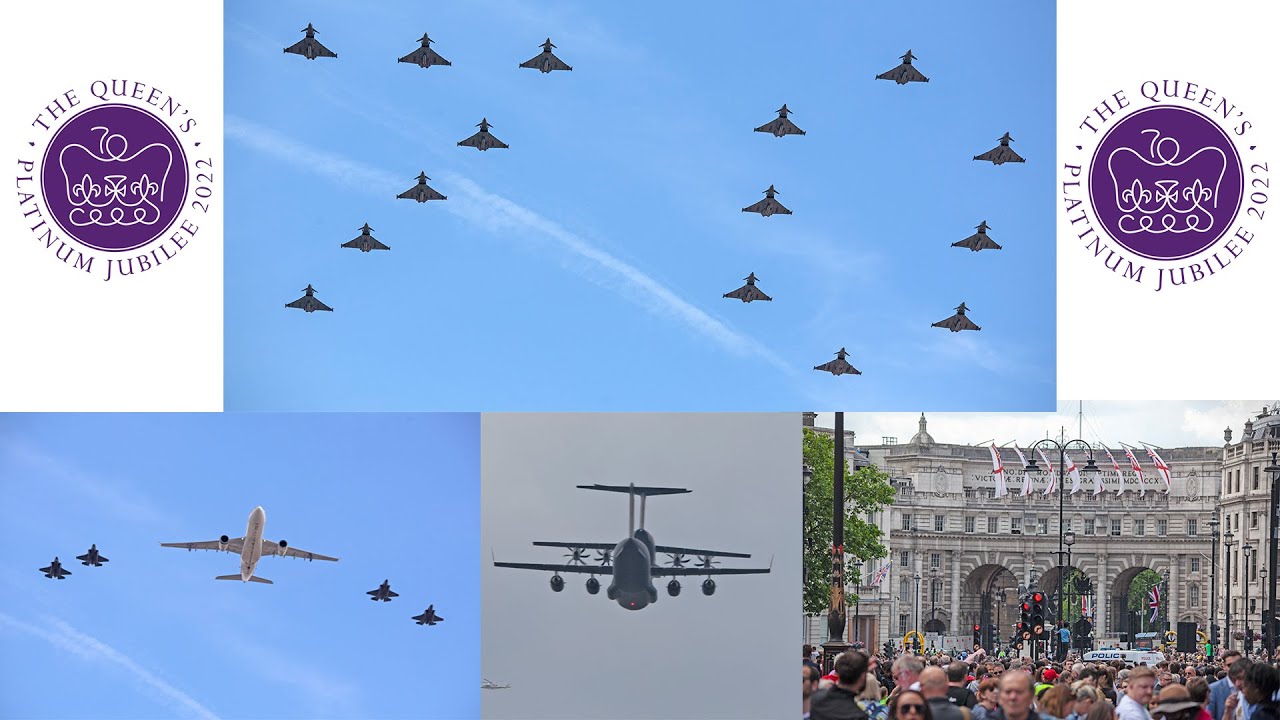 Queens Platinum Jubilee Fly Past - YouTube