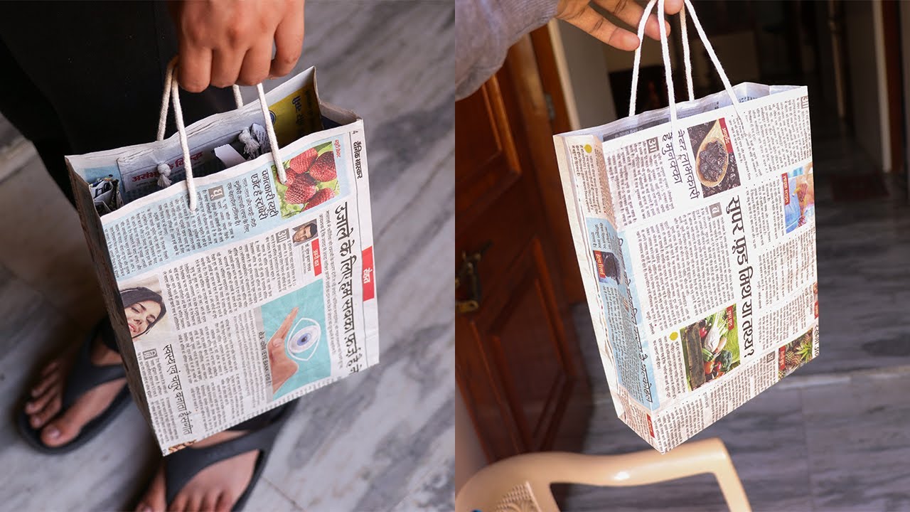 How To Make A Paper Bag - Paper Bag Making (Very Easy) - YouTube