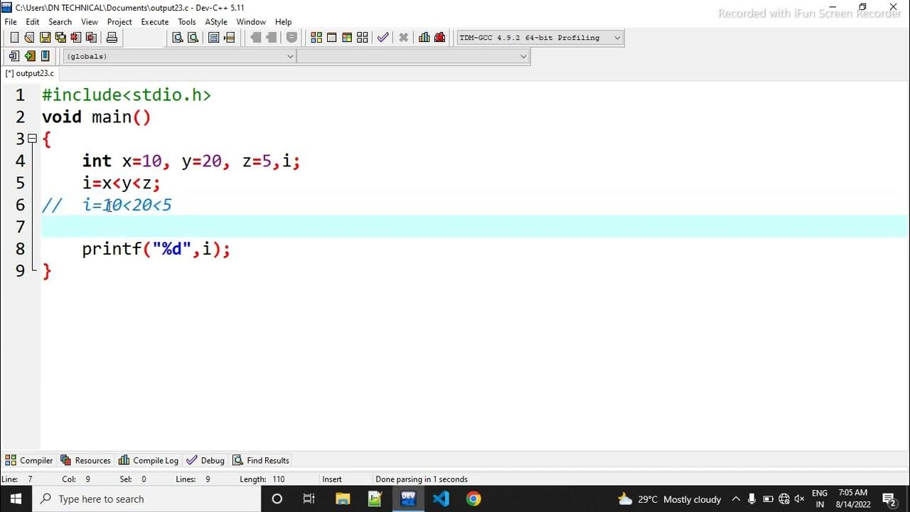 Guess The Output C Language Program Youtube