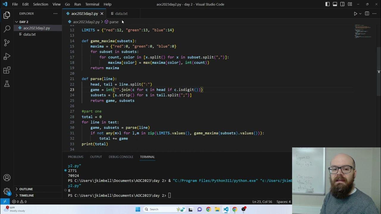 Advent of Code 2023: Day 2 - Cube Conundrum - YouTube