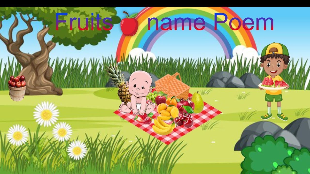 Fruits name poem | Fruits name teaching | Fruits rhyme | Z-Doodle - YouTube