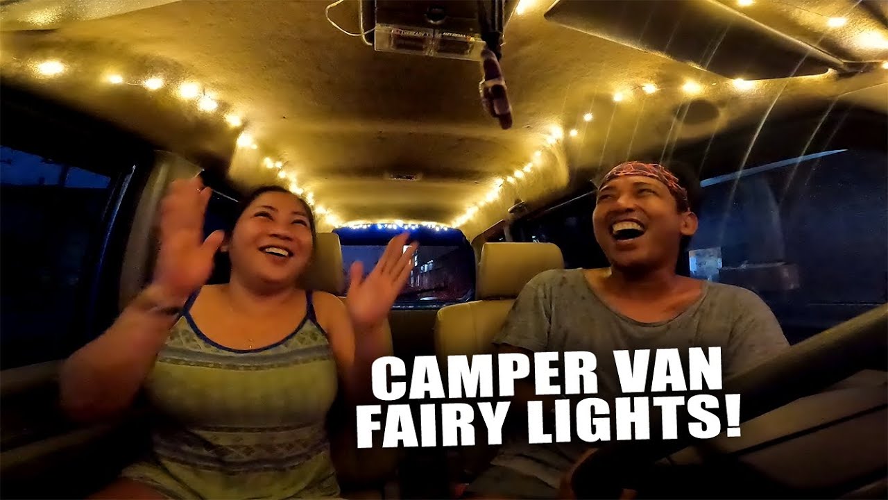 FAIRY LIGHTS INSTALLED in a Mini Camper Van | Watod - YouTube