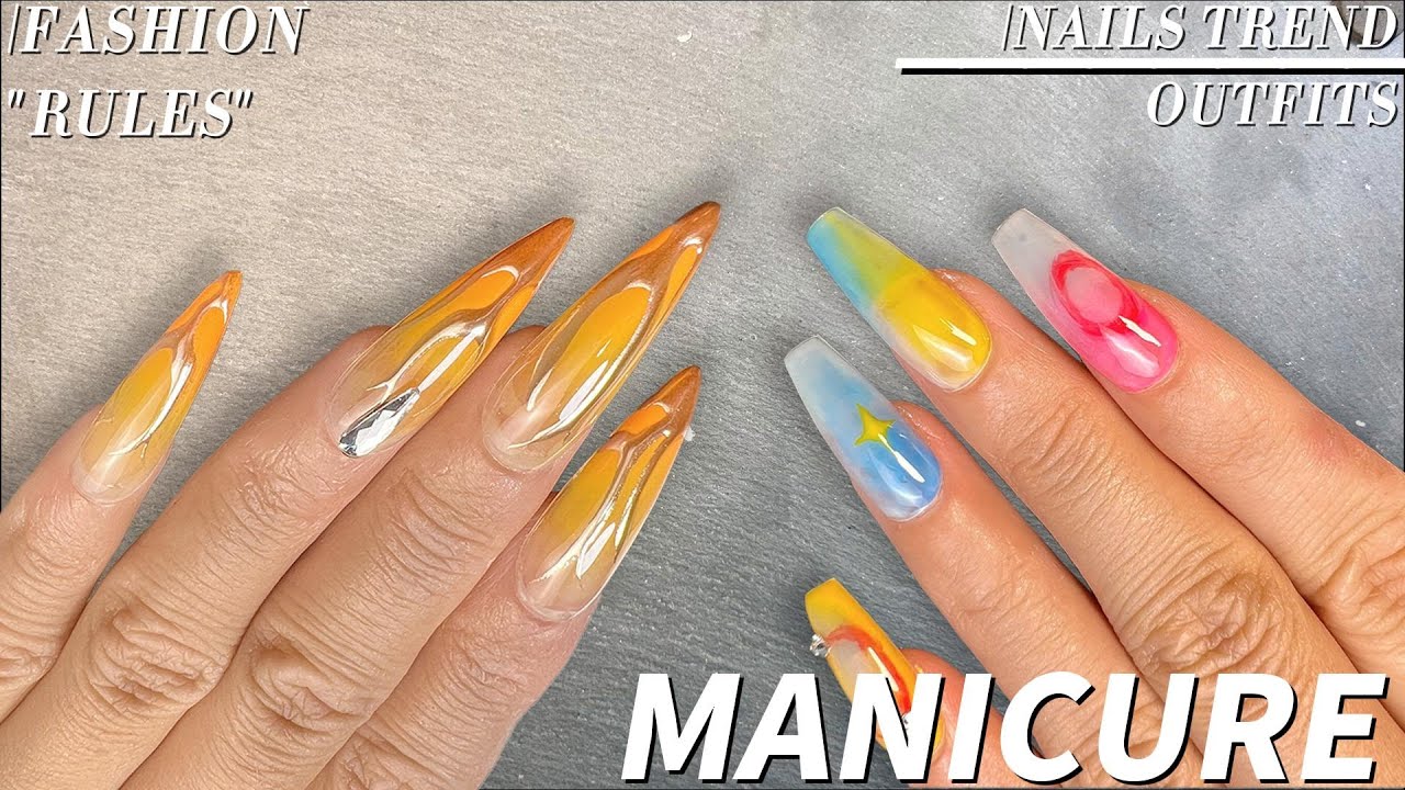 Yellow color contrast bone nail art💅Satisfying Nails Design 💝 - YouTube