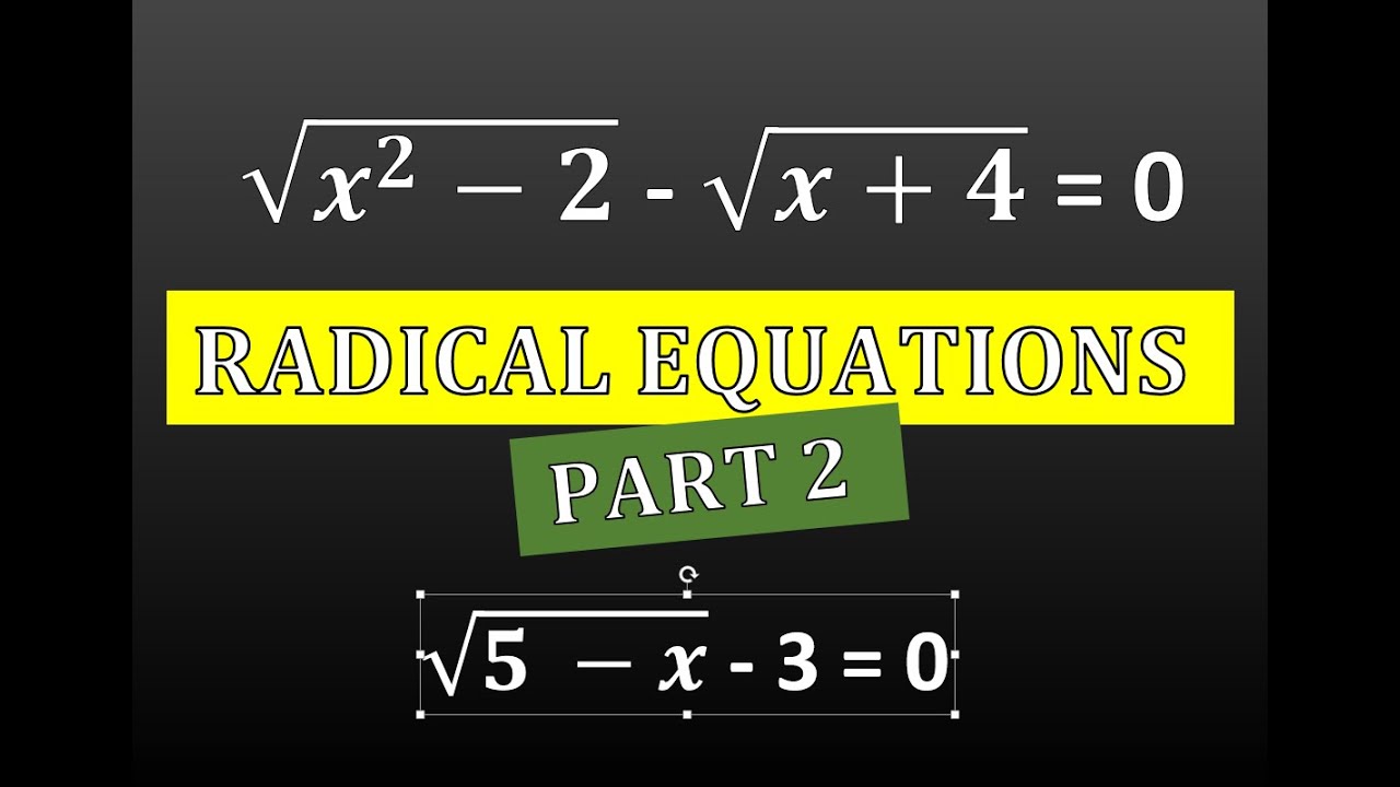 RADICAL EQUATIONS - Technique on How to Solve Radical Equations - YouTube