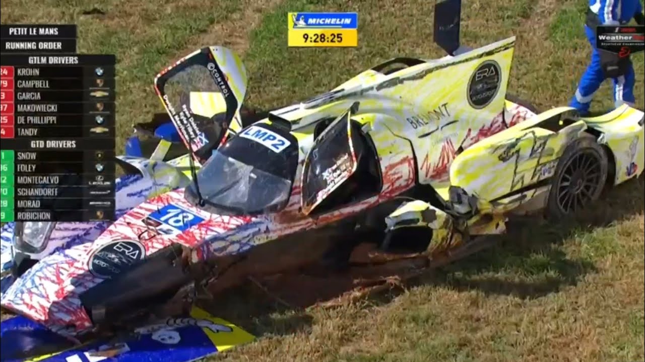 Big LMP2 Crash - 2021 IMSA Petit Le Mans at Road Atlanta - YouTube