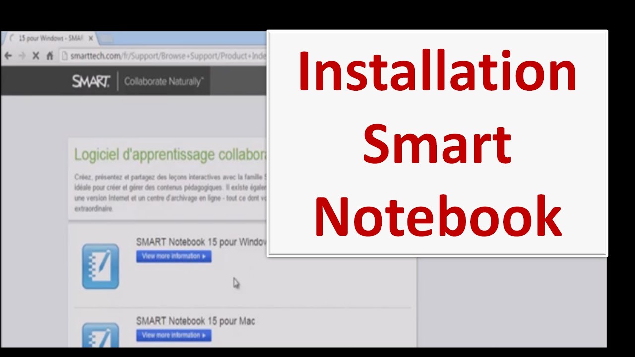 Telechargement et Installation Smart Notebook pour smartBoard - YouTube