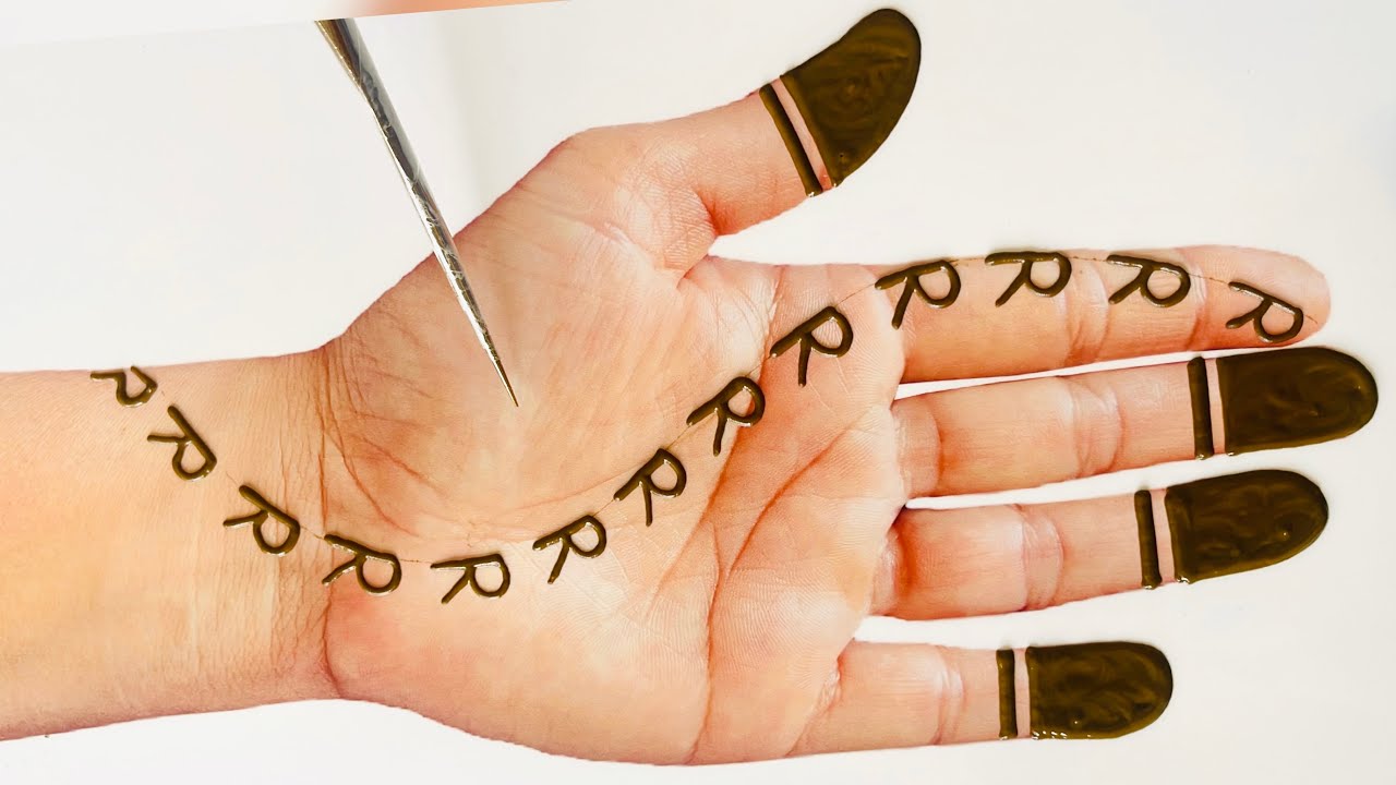 Very Easy RR Letters Mehndi Design | Mehndi ka Design | Simple Mehndi ...
