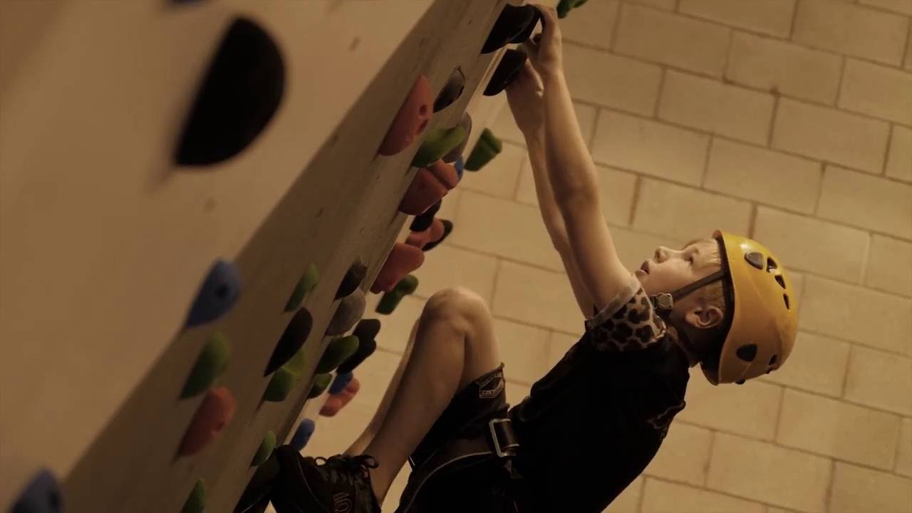 Indoor climbing wall at The Mill Adventure Base - YouTube