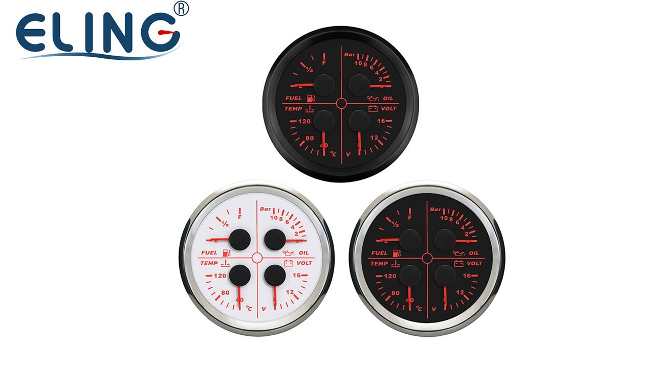 85mm Fuel Level Water Temp Voltmeter Oil Press. Gauge for Motor Car ...