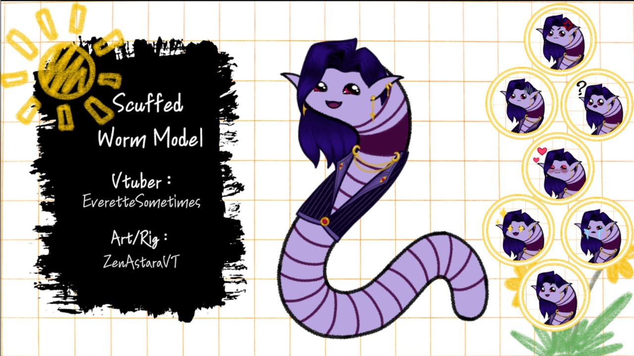 | Live2D Showcase | Scuffed Worm Vtuber Model | EverettSometimes - YouTube