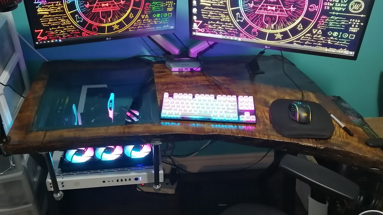 PC built into desk, custom PC desk diy - YouTube