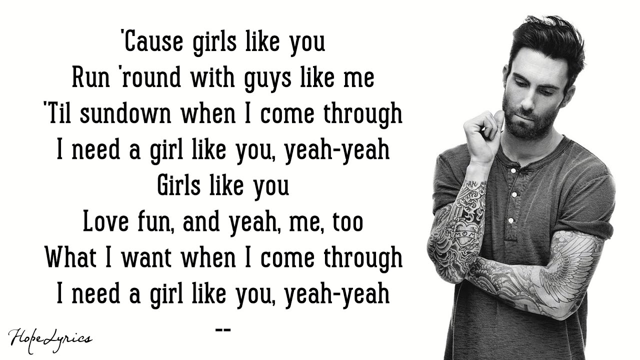 Maroon 5 - Girls Like You (Lyrics) ft. Cardi B - YouTube