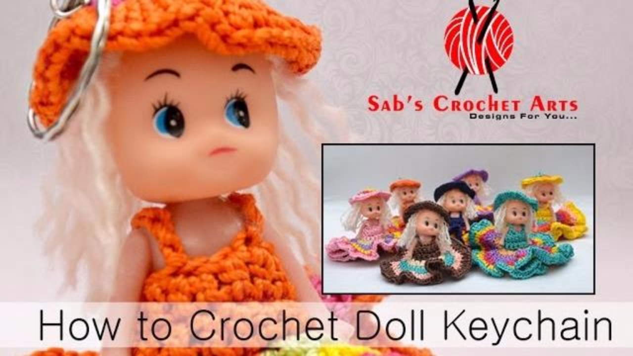 How To Crochet Doll Keychain - YouTube