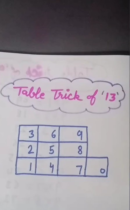 Table trick of 13#learning system #shorts# maths trick# table# ytvideo ...
