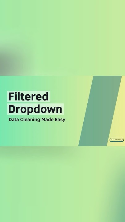 Stop Manual Data Entry! Use Filtered Dropdowns - YouTube