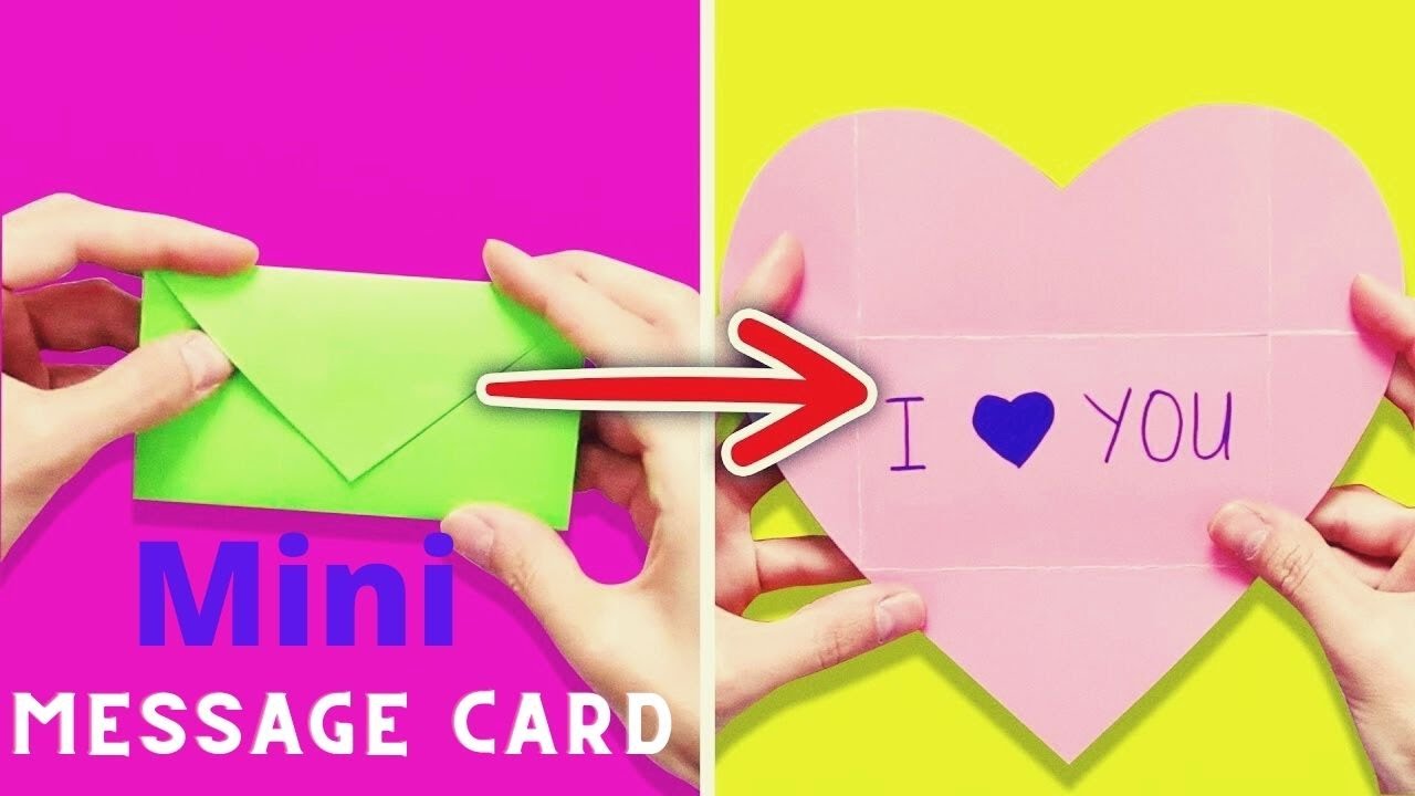 Mini Messages Card- SURPRISE MESSAGE CARD/Origami Envelope Card /Letter ...