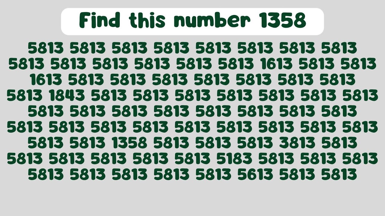 Find the Hidden Number 1358 and PROVE Your Skills - YouTube