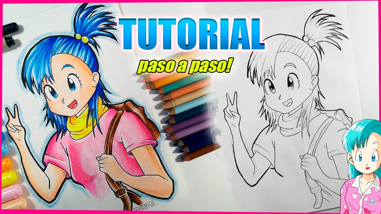 ️COMO DIBUJAR A BULMA De DRAGON BALL En 3 PASOS || Tutorial De Dibujo ...