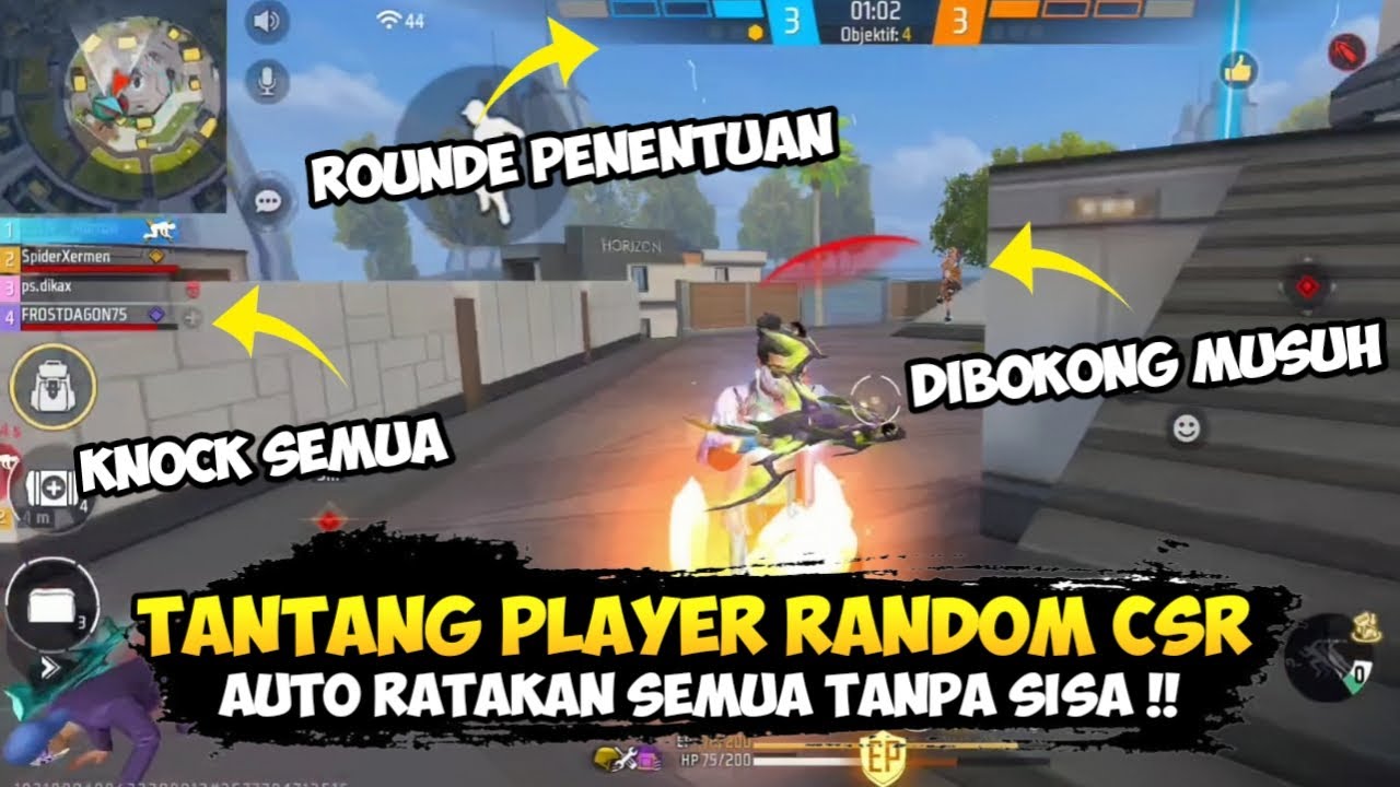 TANTANG PLAYER RANDOM CLASH SQUAD RANKED SIPALING JAGO + MVP #AksiRekamFF - YouTube