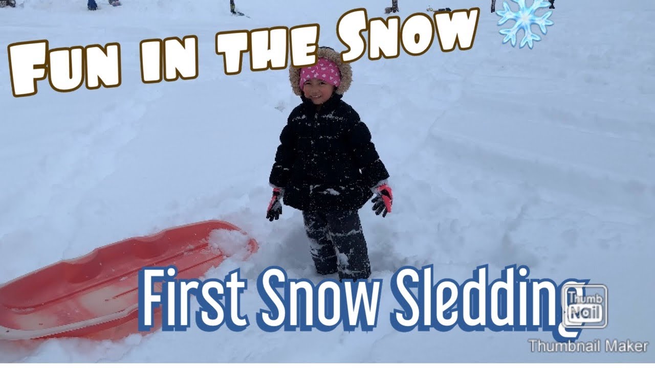 Fun in the Snow || First Snow Sledding #WinterWonderland - YouTube